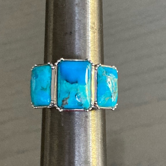 Shop 925 bbj ring Clearance Bbj Jewelry Bbj Turquoise 3 Stone 925 ...